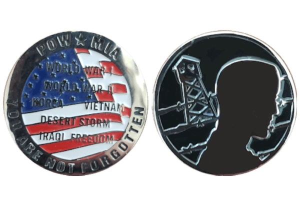 POW/MIA COIN – 1.5” Silver Finish | The Navy Mustang Store