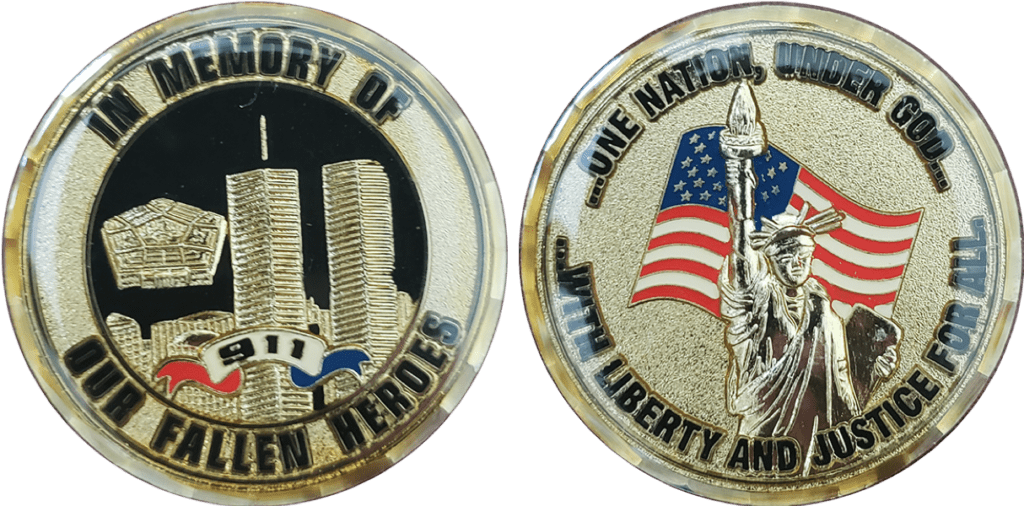 9-11 MEMORIAL COIN – 1.75” – TWO TONE – EPOXY FINISH | The Navy Mustang ...