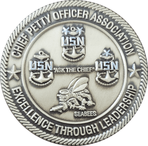 NMCB 7 CPOA COIN - 1.75" Antique Brass | The Navy Mustang Store