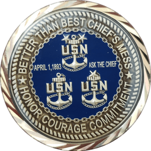 NMCB 3 CPOA COIN - 1.75" Antique Brass | The Navy Mustang Store