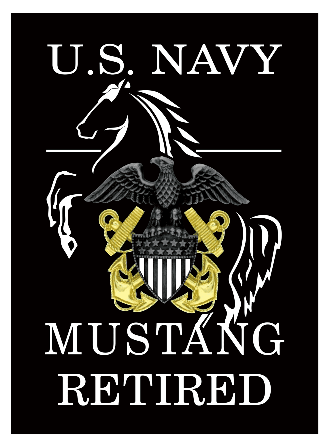 U. S. NAVY MUSTANG YARD FLAGS | The Navy Mustang Store